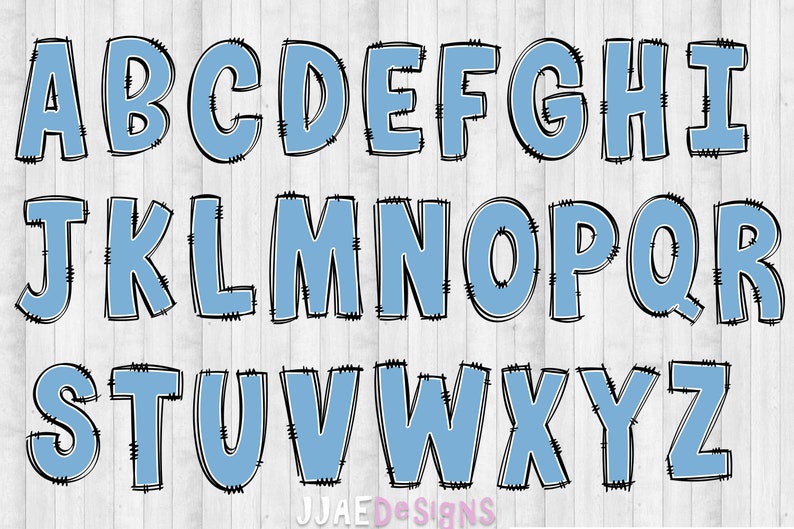 Light Blue & Navy Blue Alphabet PNG Letters Light Blue and - Etsy