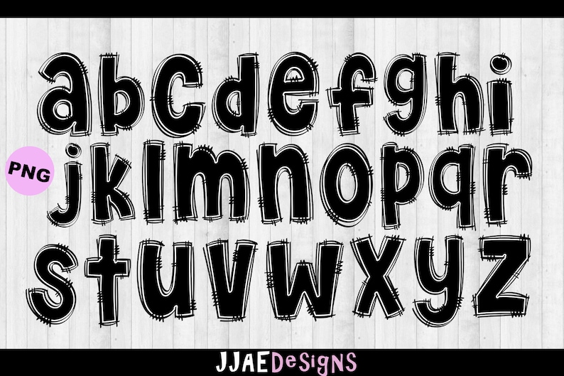 Black PNG Letters, Doodle Black Alphabet, PNG Doodle Letters Set PNG ...