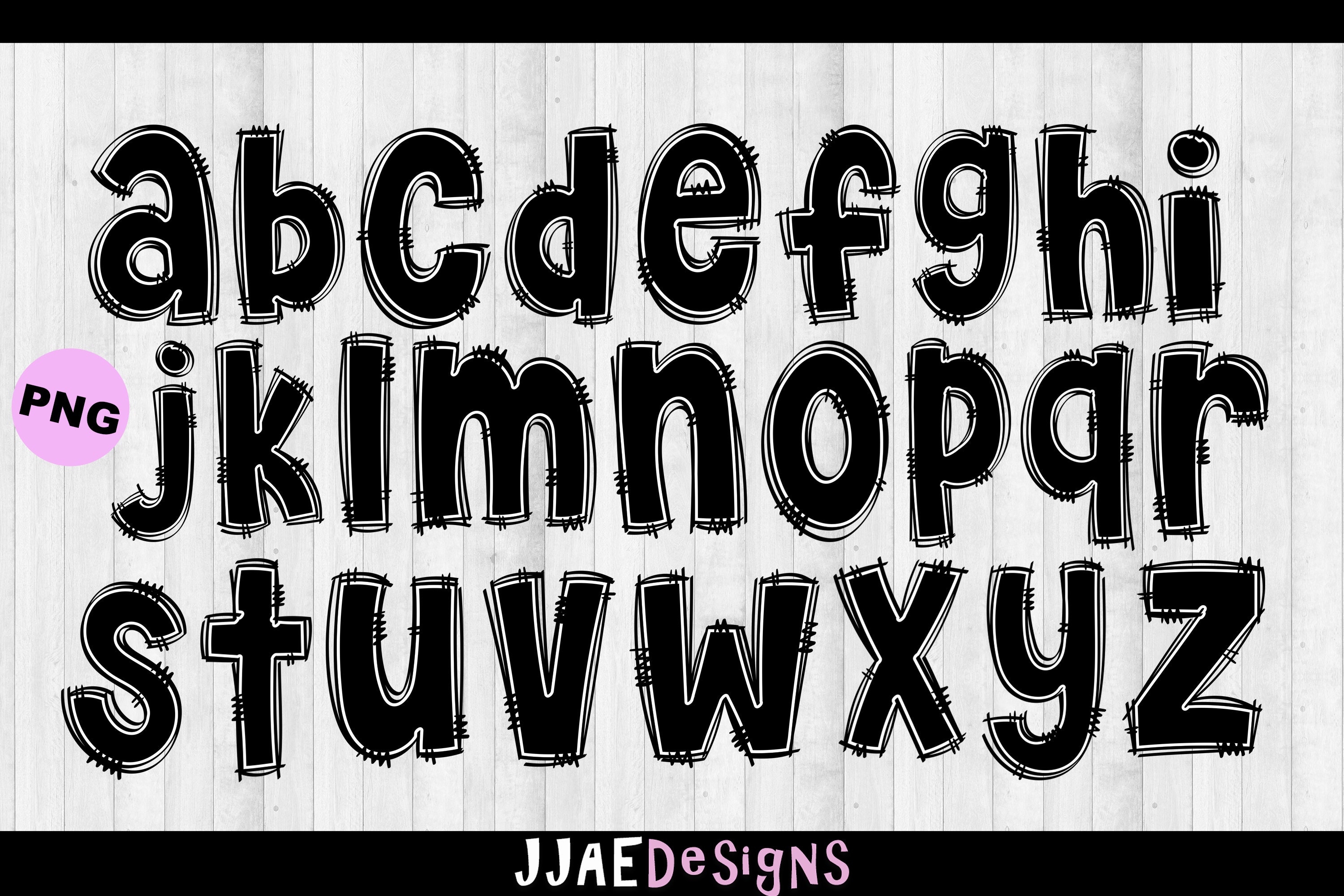 Black PNG Letters, Doodle Black Alphabet, PNG Doodle Letters Set PNG ...