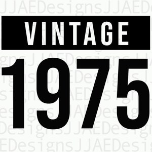 1975 Birthday SVG | Vintage 1975 SVG Clipart | Vintage 1975 Cut File ...