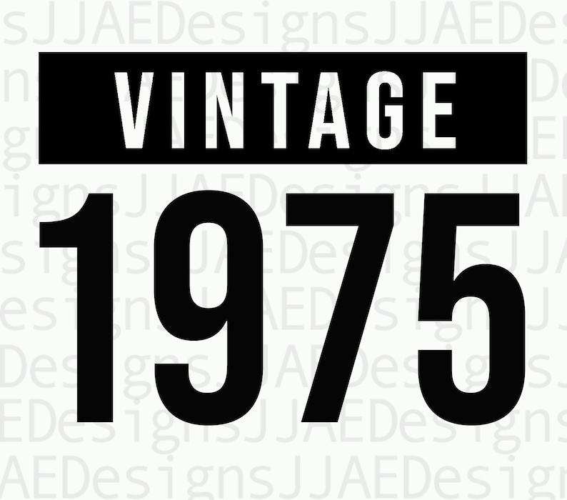1975 Birthday SVG | Vintage 1975 SVG Clipart | Vintage 1975 Cut File ...