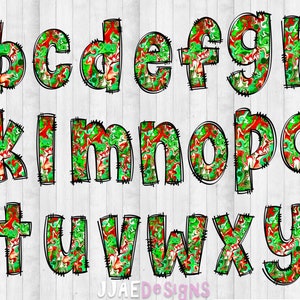 Christmas Alphabet PNG Letters, Christmas Doodle Letters PNG Letters ...