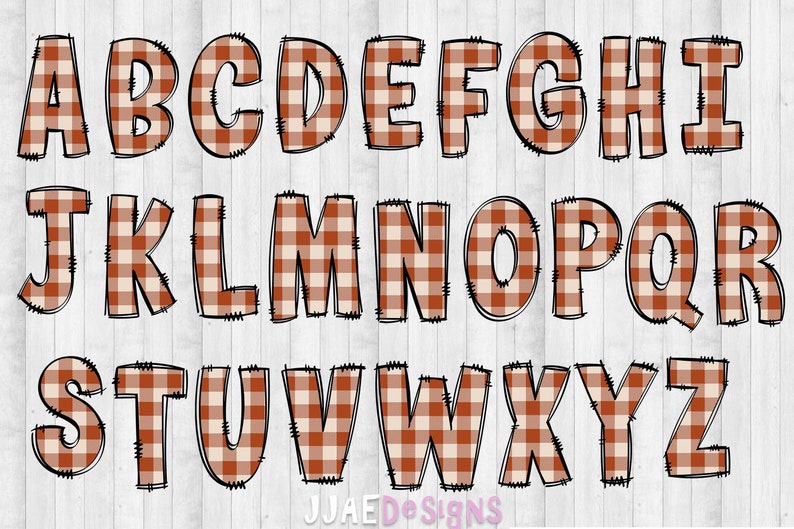 Plaid PNG Letters Sublimation Alphabet Bundle Bulletin Board - Etsy