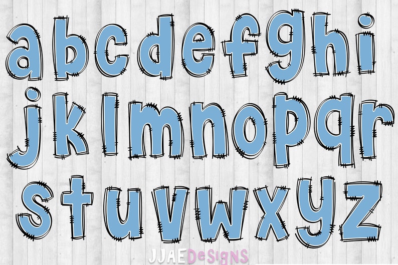 Light Blue & Navy Blue Alphabet PNG Letters Light Blue and - Etsy