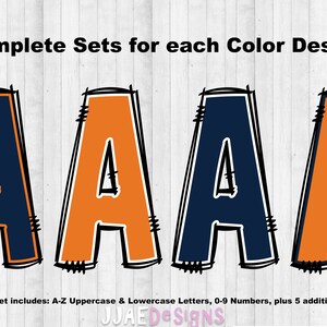Dark Blue & Orange Alphabet PNG Letters, Doodle Letters PNG Letters ...