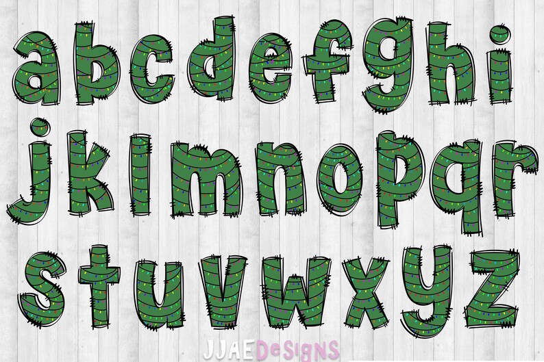 Christmas Alphabet PNG Letters Doodle Letters PNG Letters - Etsy