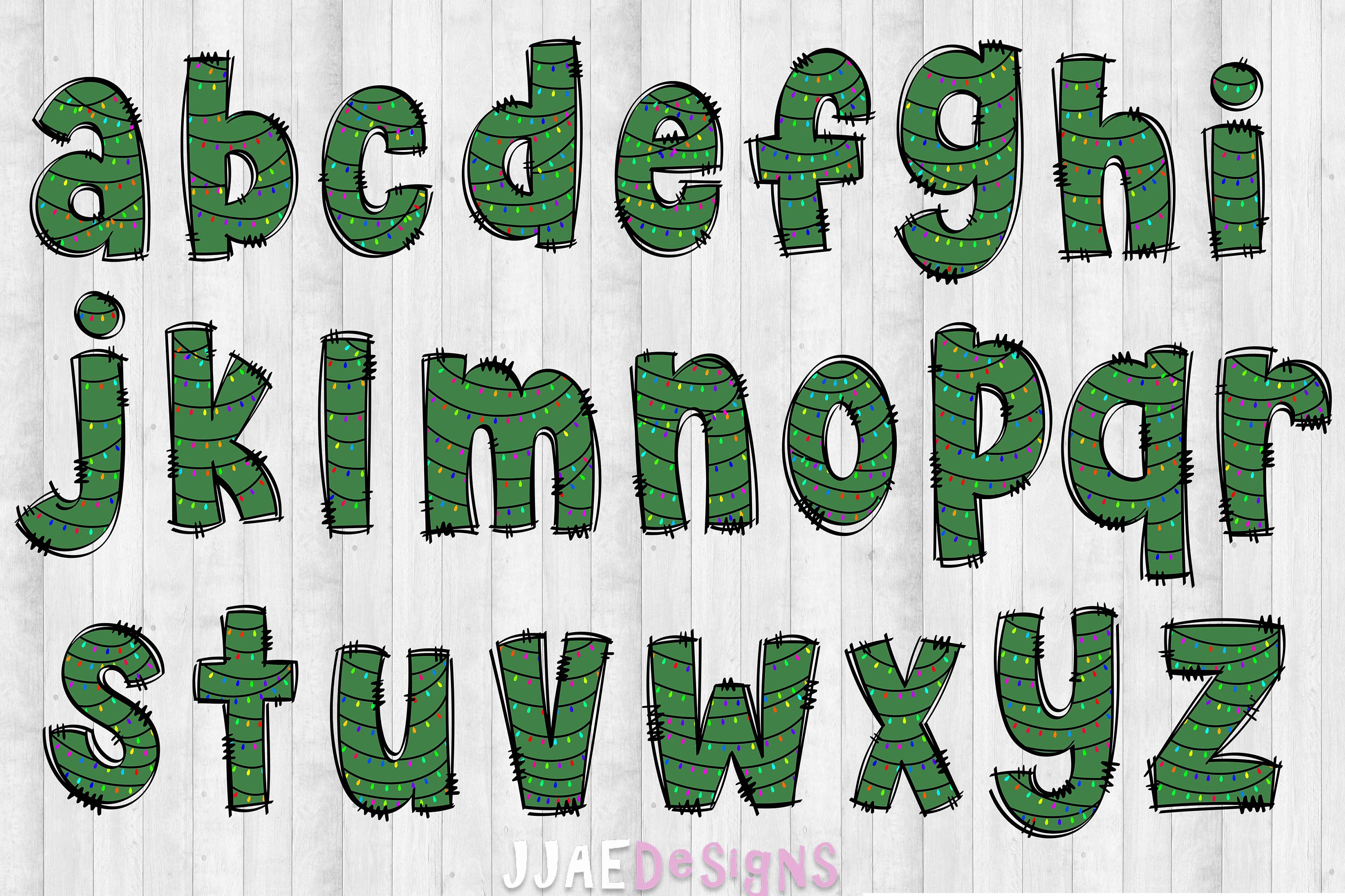 Christmas Alphabet PNG Letters Doodle Letters PNG Letters - Etsy