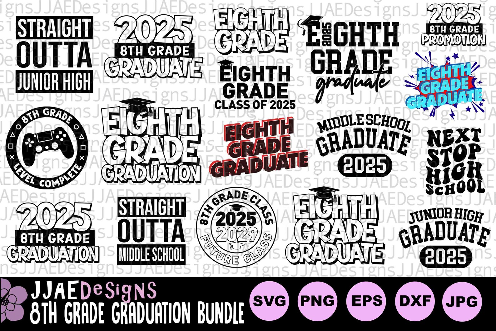 8th Grade Graduation Svg Bundle, Eighth Grade Graduation Svg, Class of ...