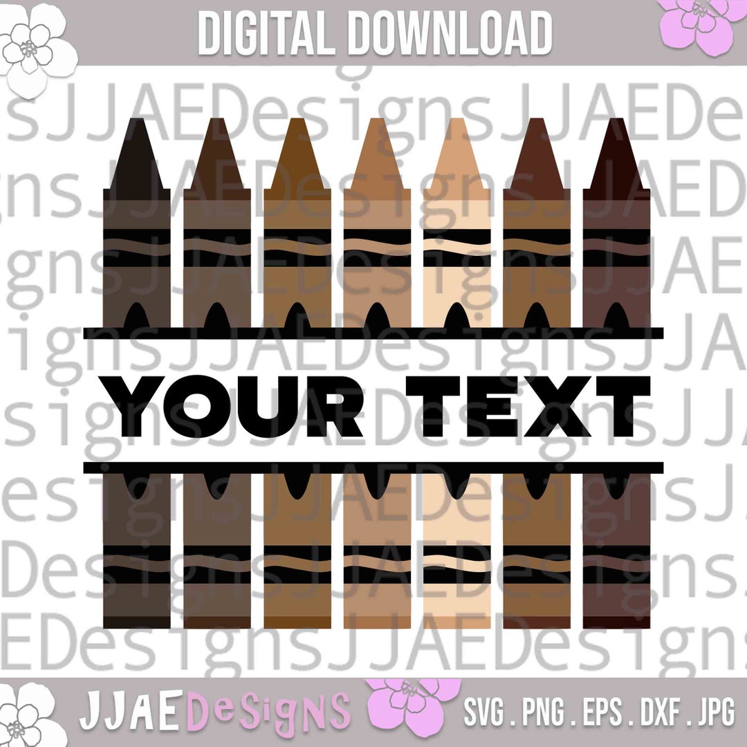Multicultural Crayon Monogram Svg, Teacher Monogram Svg, Crayon Split ...