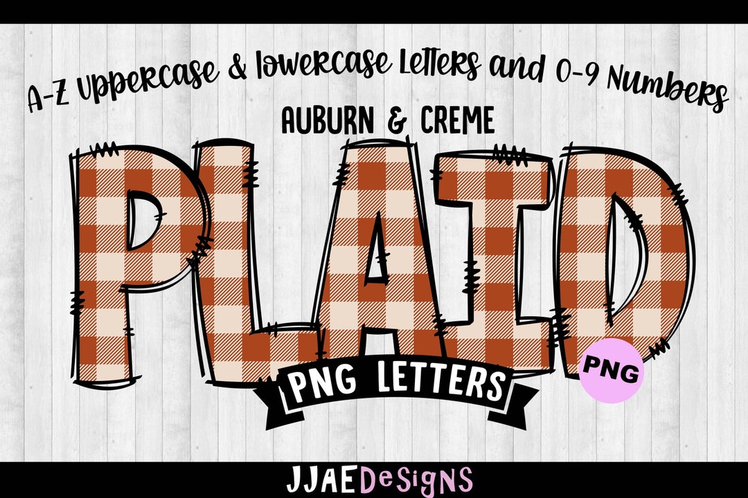 Plaid PNG Letters, Sublimation Alphabet Bundle, Bulletin Board Letters ...