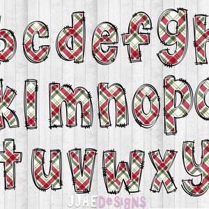 Christmas Alphabet PNG Letters, Doodle Letters PNG Letters, Christmas ...