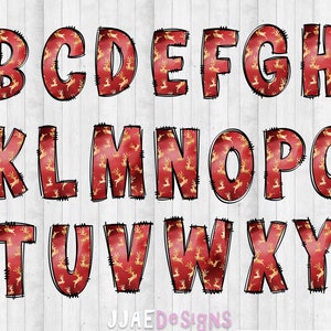 Christmas Alphabet PNG Letters, Doodle Letters PNG Letters, Christmas ...