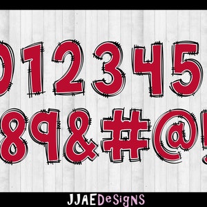 Red & Black Doodle Alphabet PNG Letters, Doodle Letters PNG Letters ...