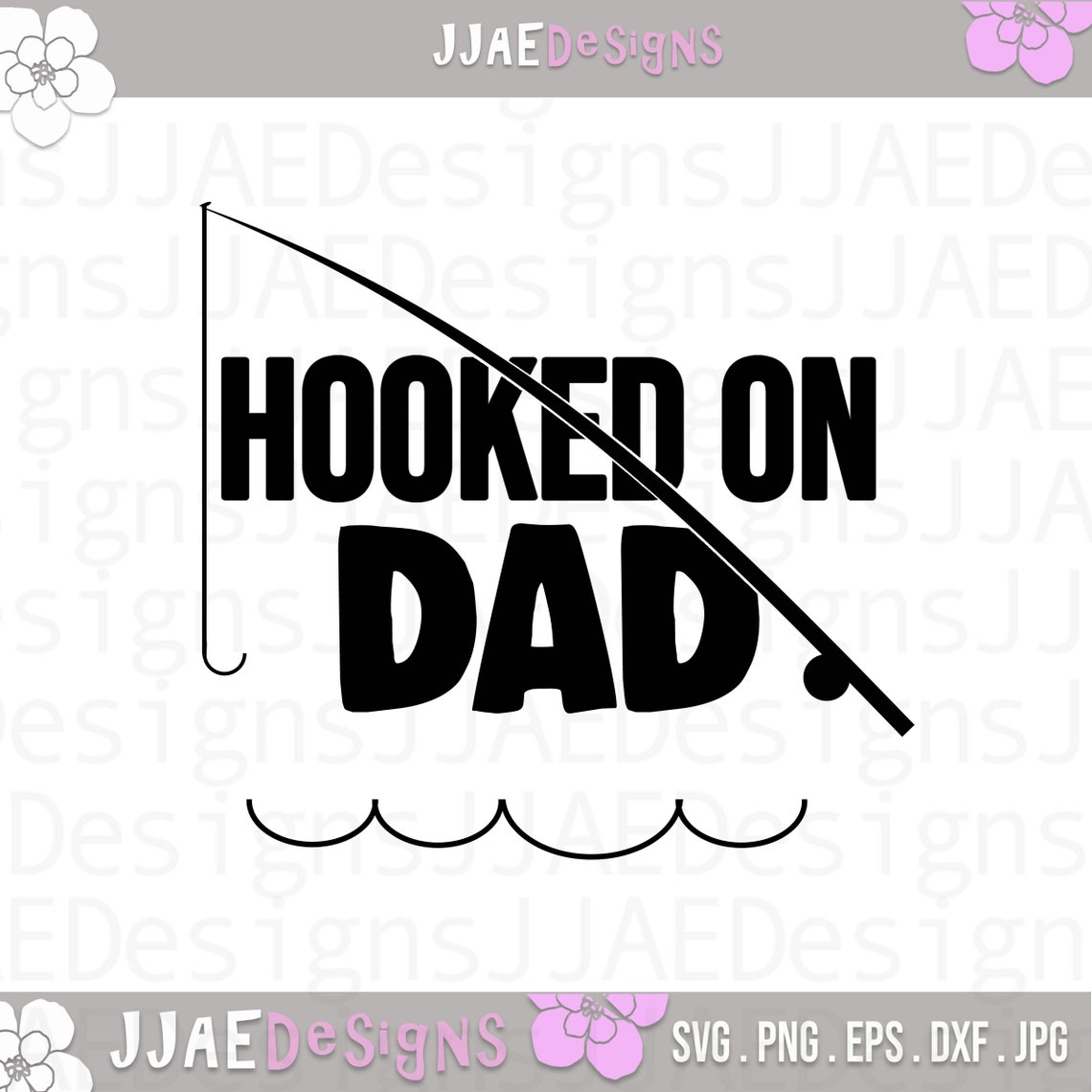 Hooked on Dad Svg Fathers Day Svg Dad Svg Gift for Dad | Etsy