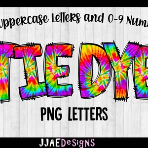 Tie Dye PNG Letters, Sublimation Alphabet Bundle, Bulletin Board ...