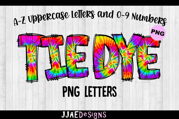 Tie Dye PNG Letters Sublimation Alphabet Bundle Bulletin - Etsy