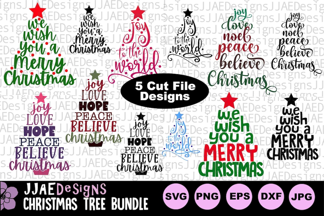 Christmas Tree Svg Bundle, Christmas Tree Word Art Svg, Christmas Tree ...