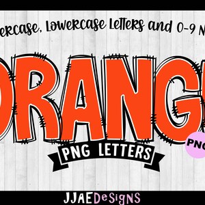 Orange PNG Letters, Doodle Orange Alphabet, PNG Doodle Letters Set PNG ...