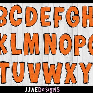 Halloween PNG Letters, Doodle Halloween Alphabet, PNG Doodle Letters ...