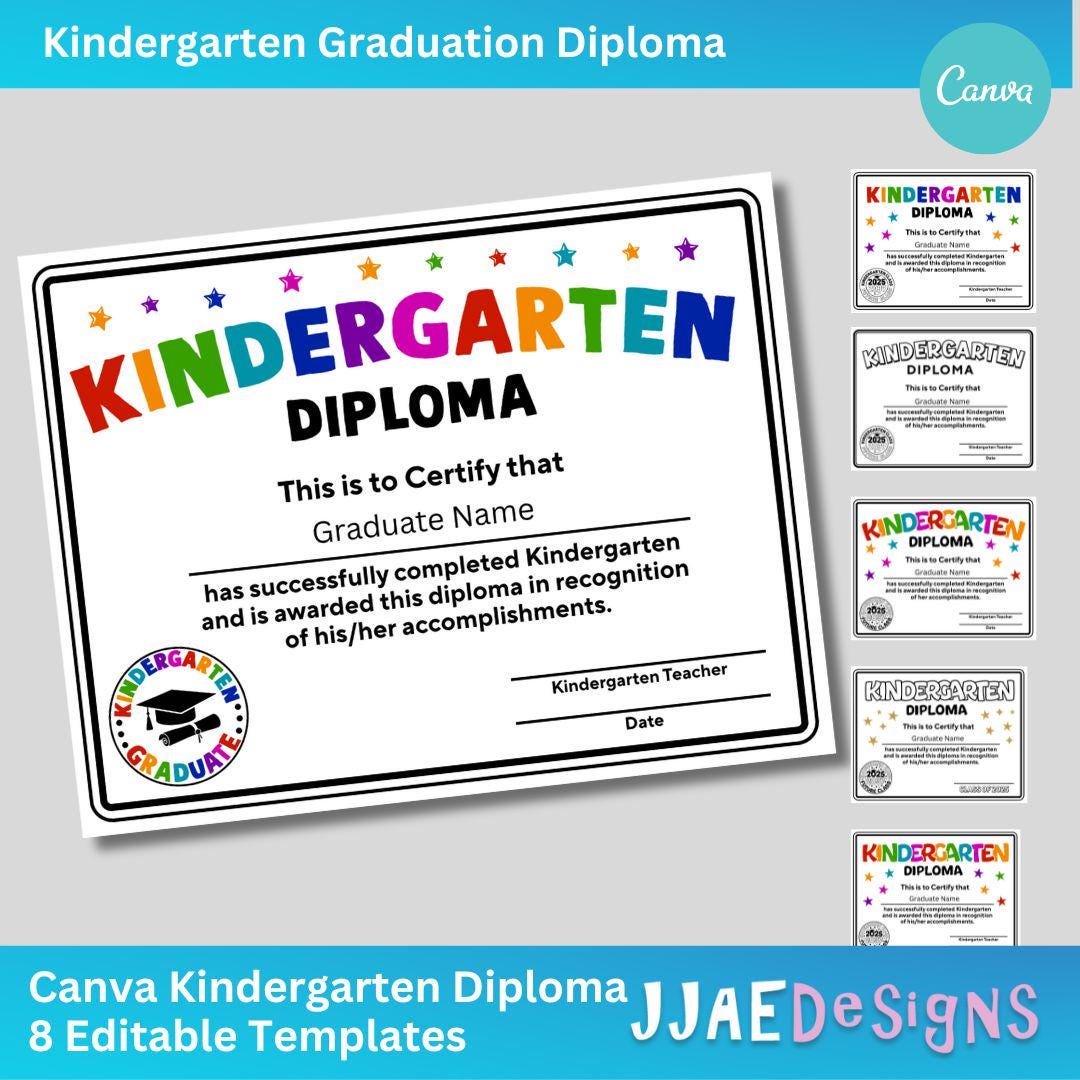 Kindergarten Graduation Diploma, Kindergarten Graduation, Kindergarten ...