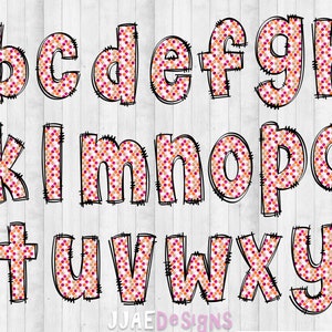 Polka Dot Font Doodle Alphabet, Polka Dot Alphabet Letters, PNG Bundle ...