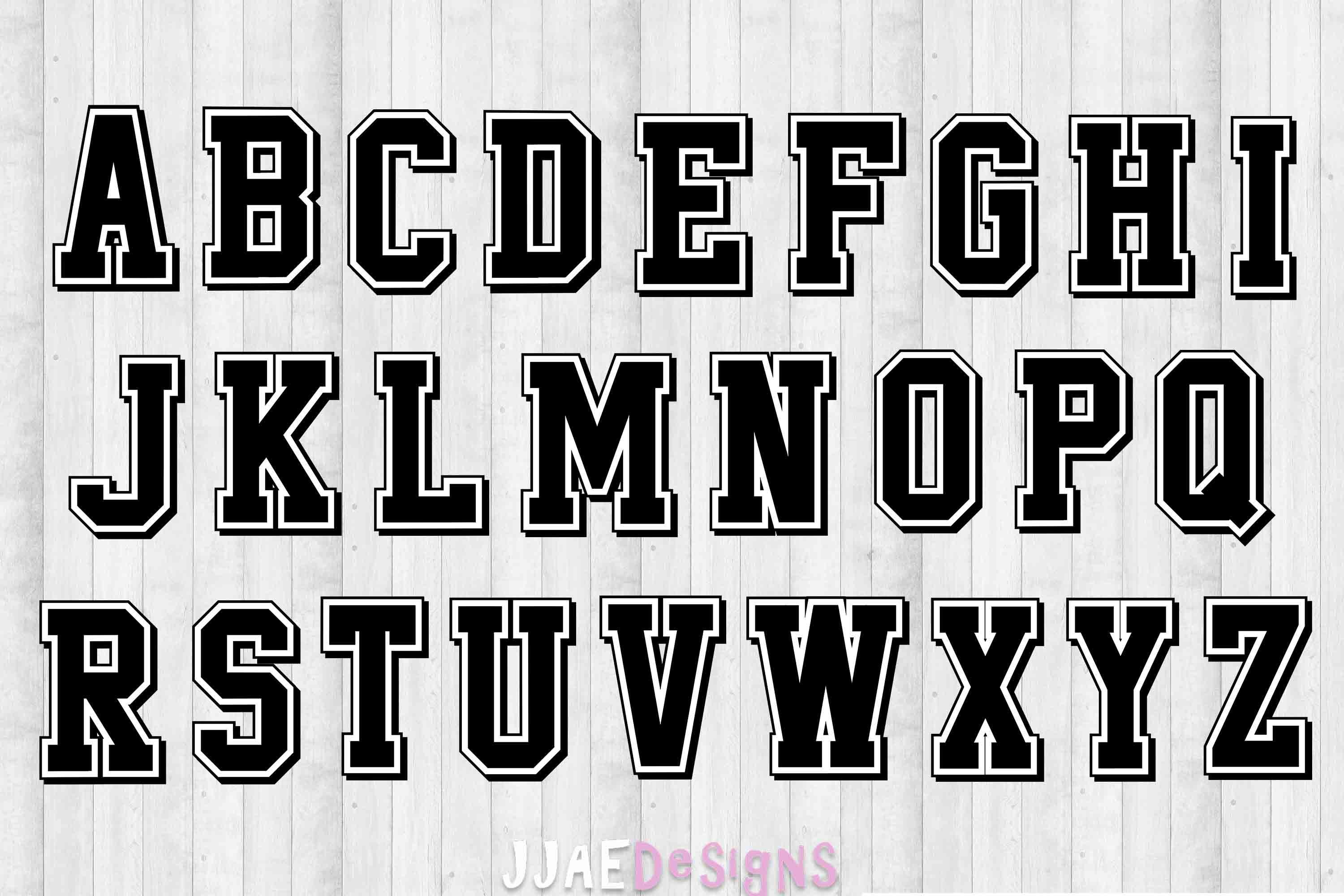 Varsity 3D Font Svg, Block Font Svg, College Font, University Font ...