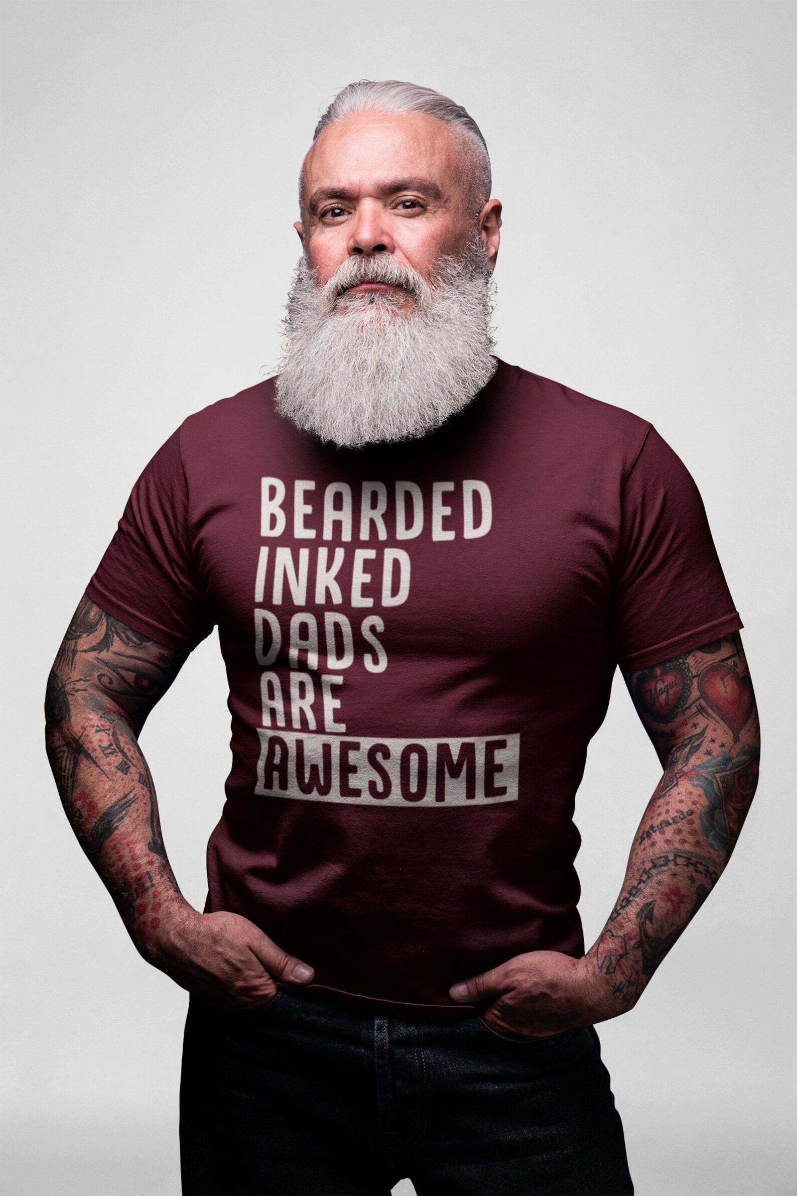 Bearded Inked Dads Are Awesome Svg Fathers Day Svg Dad Svg - Etsy