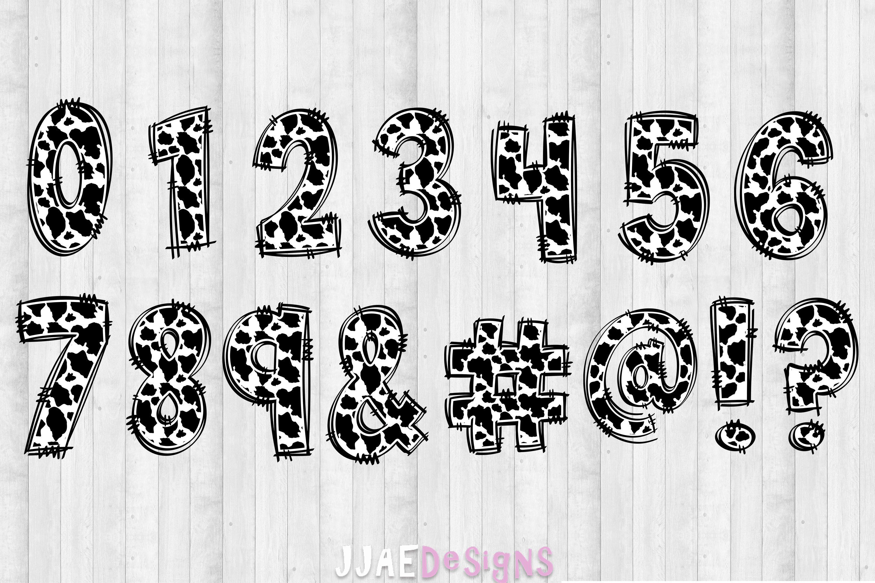 Cow Hide Doodle Font Cowhide Doodle Letters, Cow Print Pattern Doodle ...