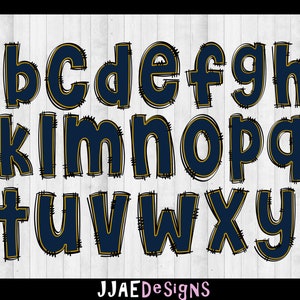 Navy Blue & Gold Alphabet PNG Letters, Doodle Letters PNG Letters, Navy ...