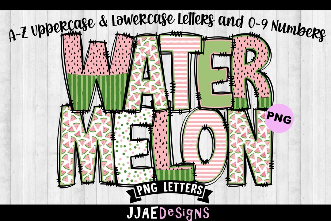Watermelon Doodle Letters, Summer Alphabet PNG Letters, Doodle Letters ...