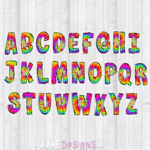 Tie Dye PNG Letters, Sublimation Alphabet Bundle, Bulletin Board ...