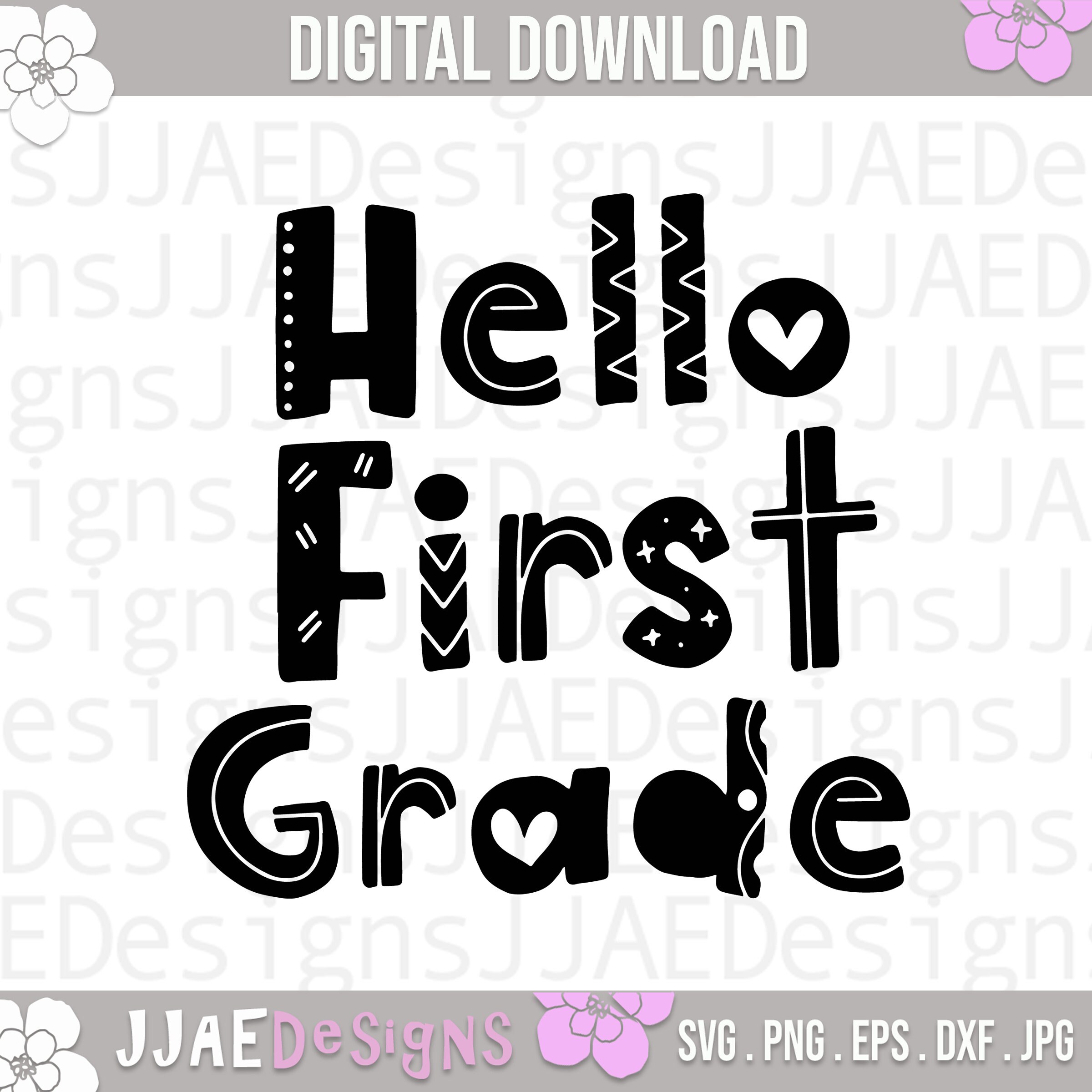 Hello 1st Grade Svg Grade School Svg Back to School Svg - Etsy