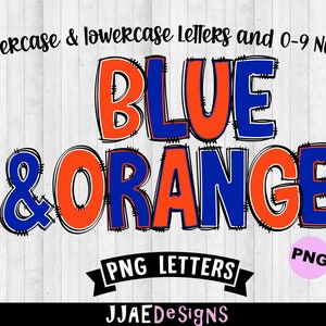 Orange & Blue Alphabet PNG Letters, Doodle Letters PNG Letters, Orange ...