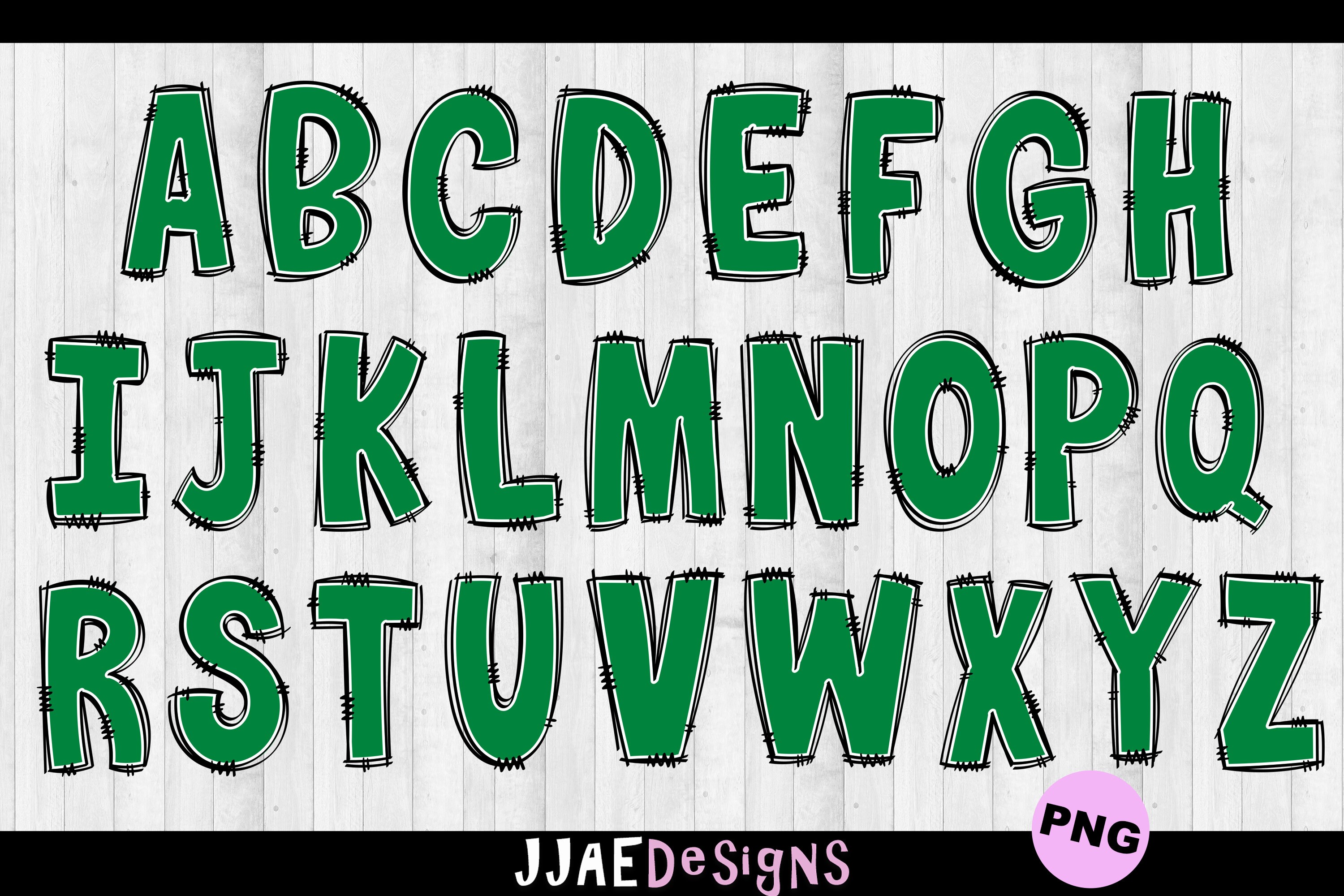 Green & Blue Alphabet PNG Letters Doodle Letters PNG Letters - Etsy