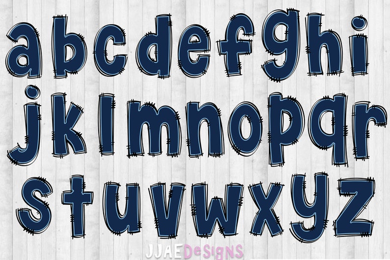 Light Blue & Navy Blue Alphabet PNG Letters Light Blue and - Etsy