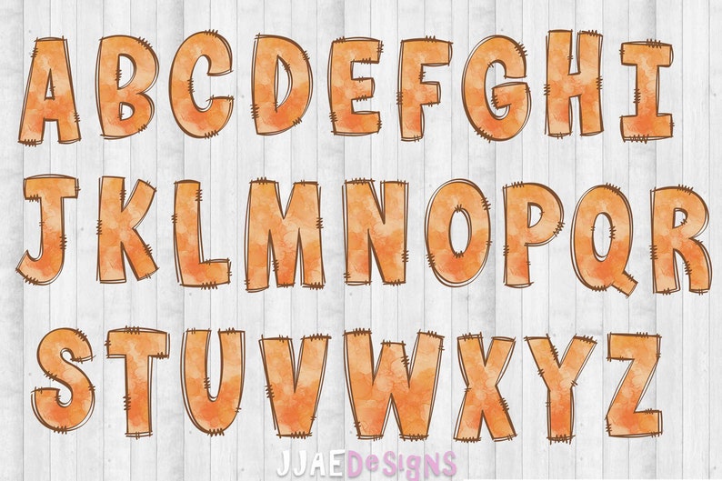 Pumpkin PNG Letters, Fall Sublimation Alphabet Bundle, Fall Png School ...