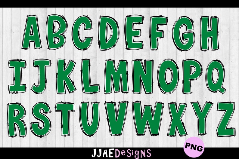 Green PNG Letters Doodle Green Alphabet PNG Doodle Letters - Etsy