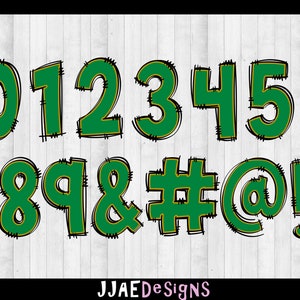 Green & Gold Alphabet PNG Letters, Doodle Letters PNG Letters, Green ...