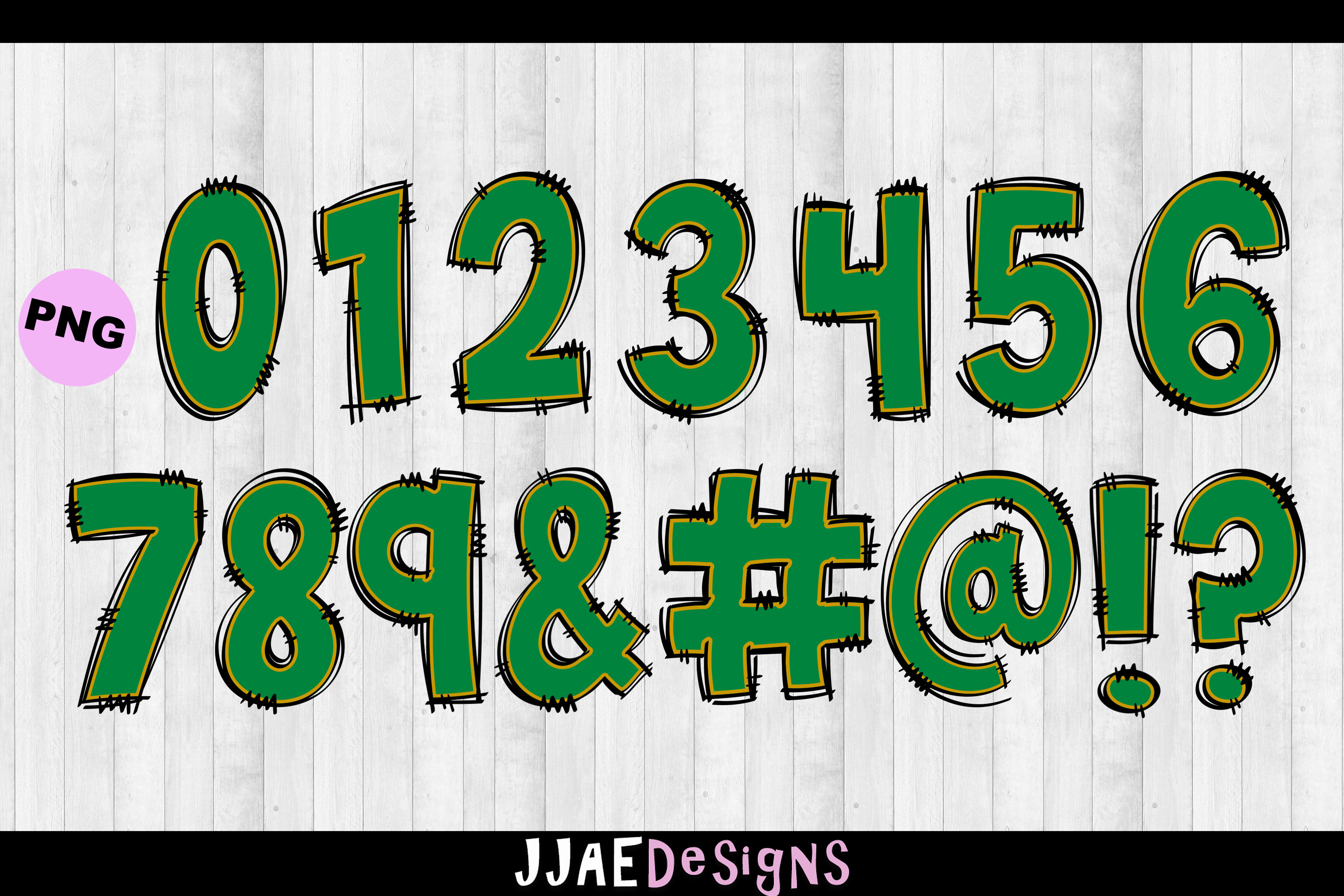 Green & Gold Alphabet PNG Letters, Doodle Letters PNG Letters, Green ...