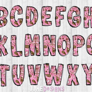 Paisley PNG Letters, Sublimation Alphabet Bundle, Bulletin Board ...
