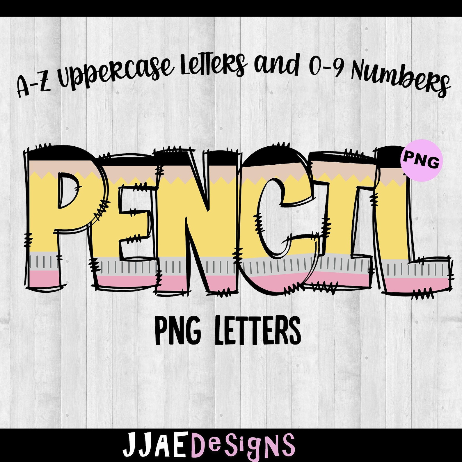 Pencil PNG Letters, Back to School Sublimation Alphabet Bundle, Pencil ...