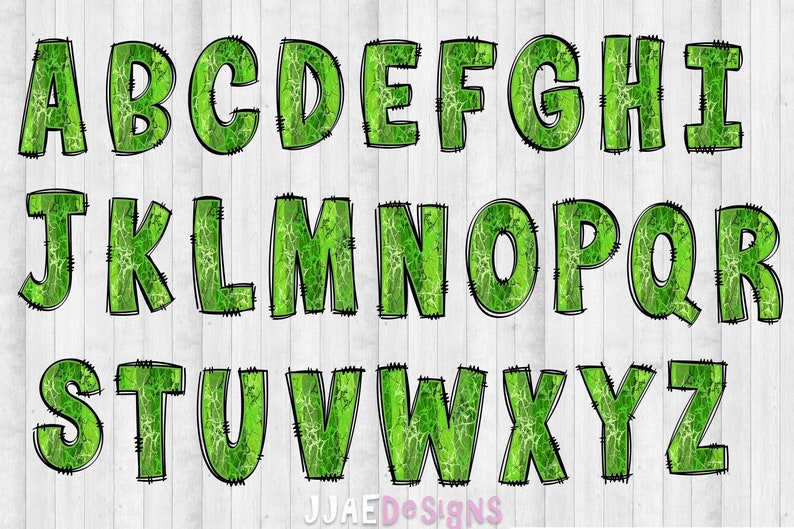 Monster Alphabet PNG Letters Halloween Alphabet Doodle - Etsy