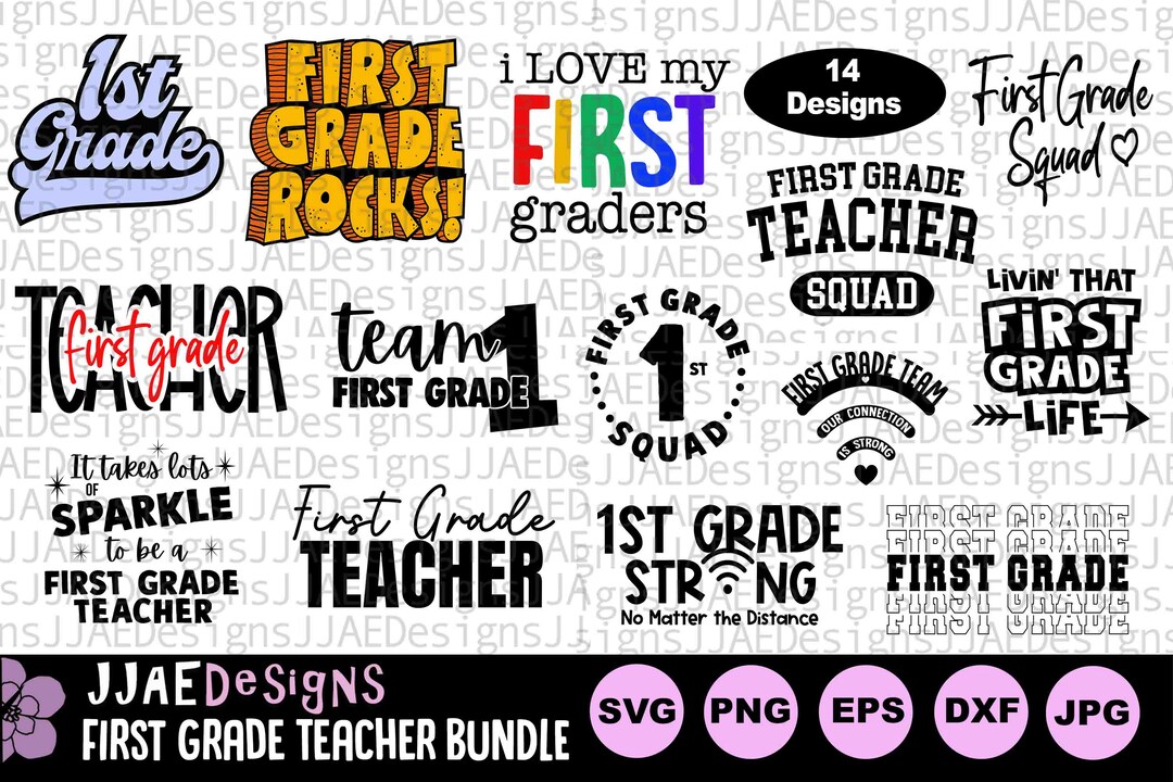 First Grade Teacher Svg Bundle, 1st Grade Teacher Shirt Svg, First ...