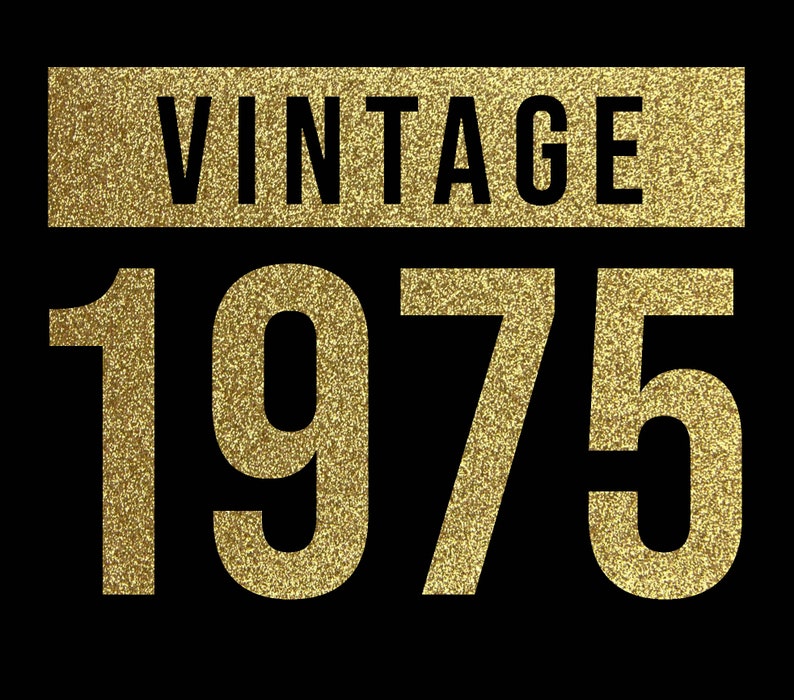 1975 Birthday SVG | Vintage 1975 SVG Clipart | Vintage 1975 Cut File ...