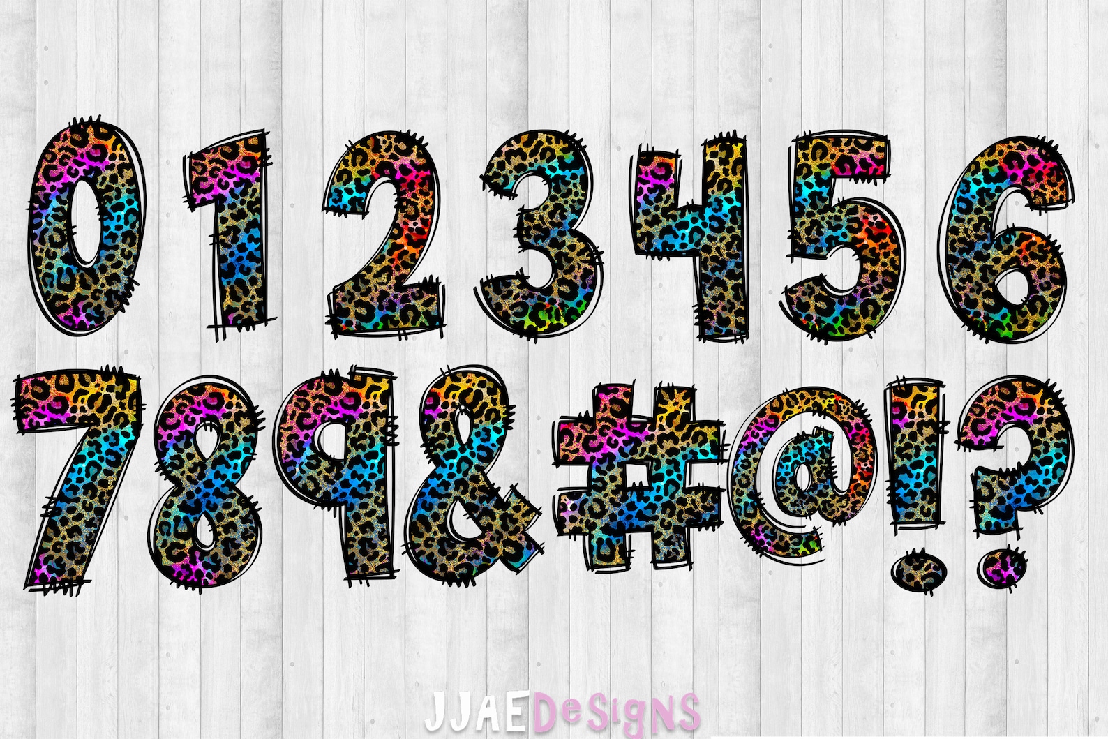 Leopard PNG Letters, Colorful Leopard Doodle Alphabet, PNG Doodle ...