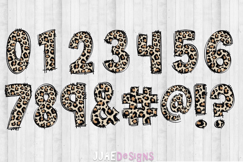 Leopard PNG Letters Sublimation Alphabet Bundle Bulletin - Etsy