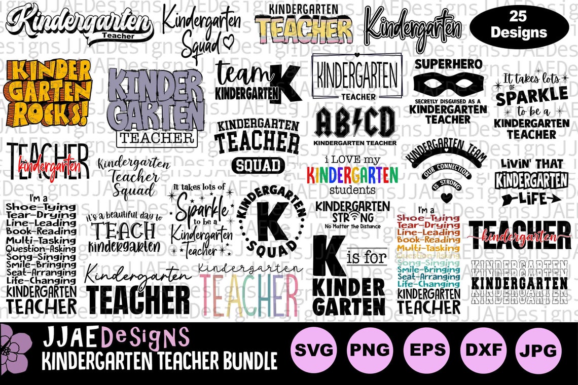 Kindergarten Teacher Svg Bundle Kindergarten Teacher Shirt - Etsy