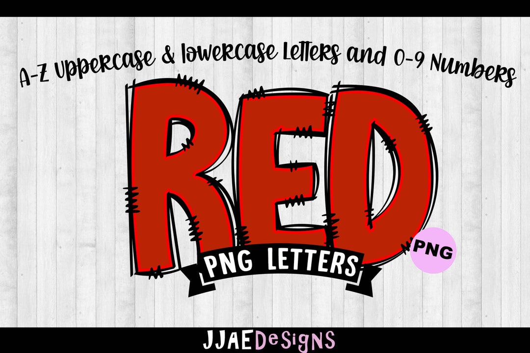 Red PNG Letters, Doodle Red Alphabet, PNG Doodle Letters Set PNG ...