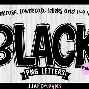 Black PNG Letters, Doodle Black Alphabet, PNG Doodle Letters Set PNG ...
