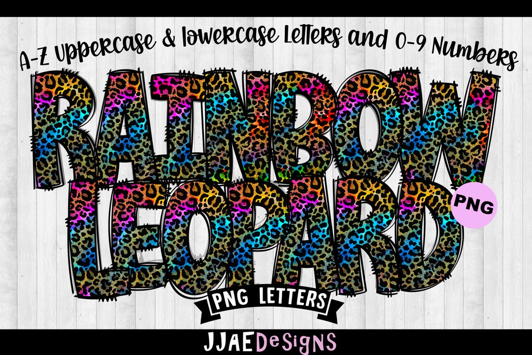 Leopard PNG Letters, Colorful Leopard Doodle Alphabet, PNG Doodle ...